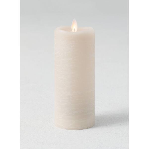 SULLIVANS 7" Tan Frosted LED Pillar Candle MGT816307TN - The Home Depot