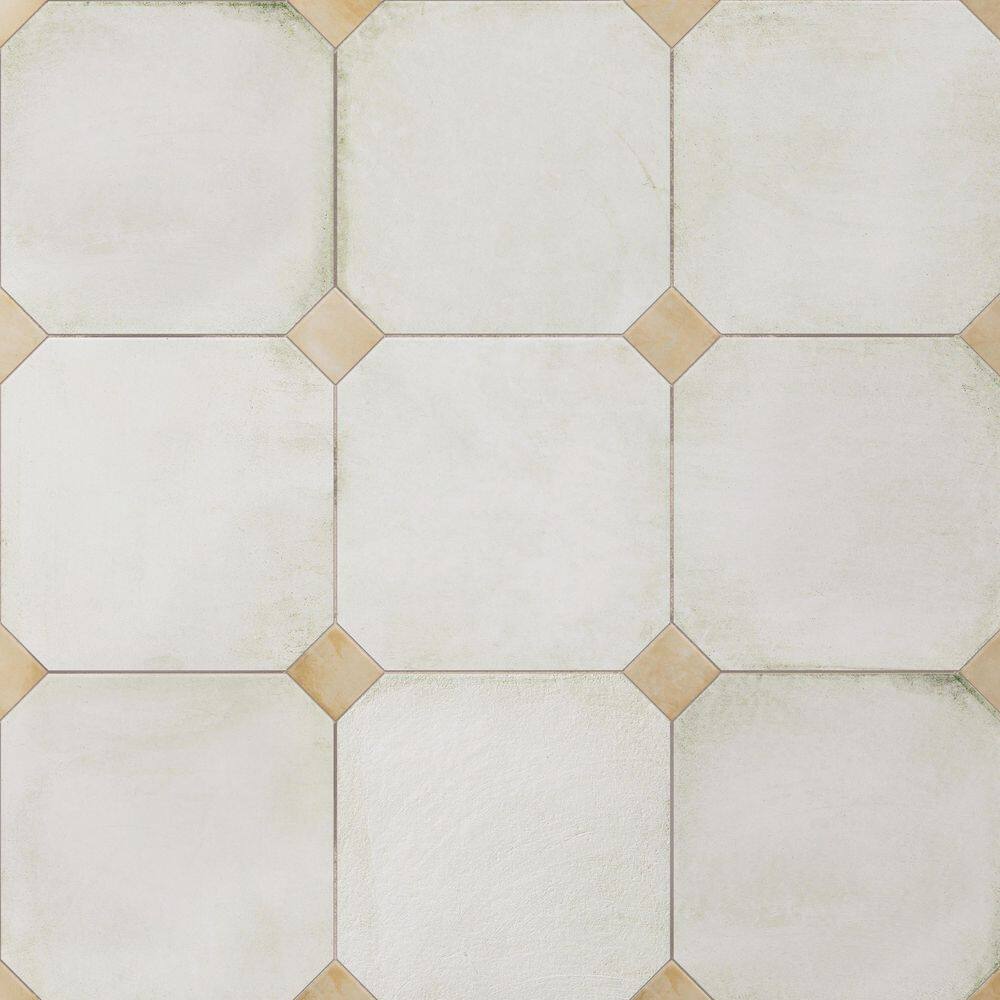 Reviews for Merola Tile Laverton Octagon Nieve with Taco Beige 8 in. x ...