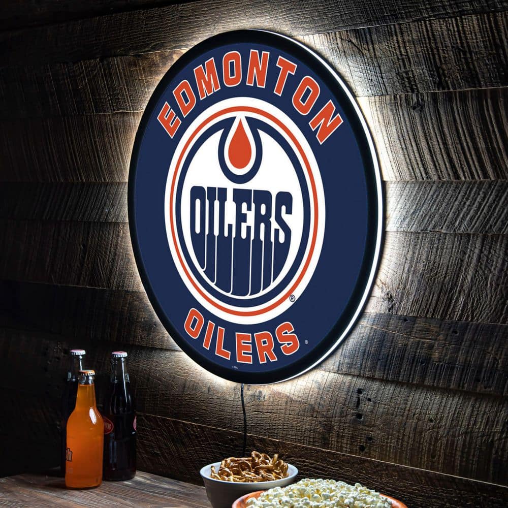 Evergreen Edmonton Oilers Round 23 in. Plug-in LED Lighted Sign ...