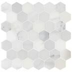 MSI Take Home Tile Sample - Azula Floret 4 in. x 4 in. Polished Marble ...