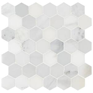 MSI Take Home Tile Sample - Azula Floret 4 in. x 4 in. Polished Marble ...