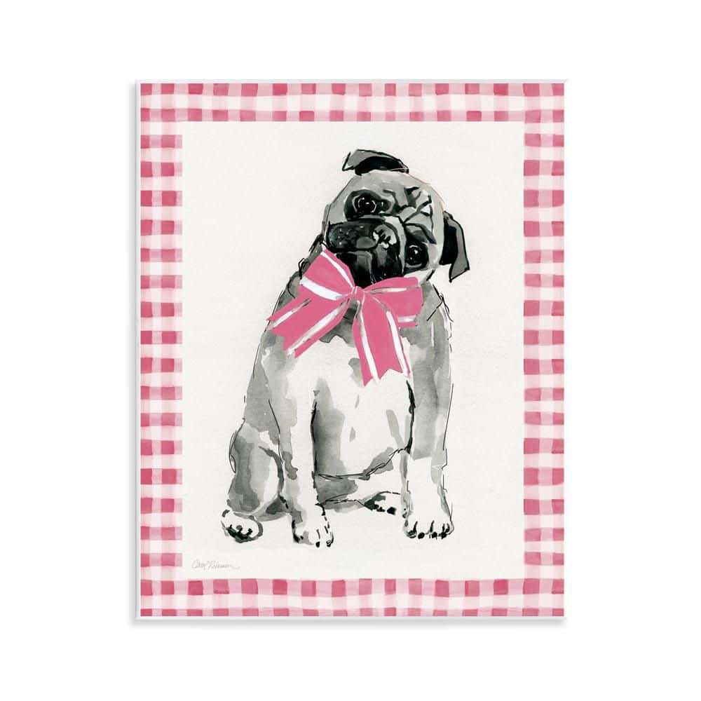 Stupell Industries Pug with Plaid Border by Carol Robinson Unframed ...