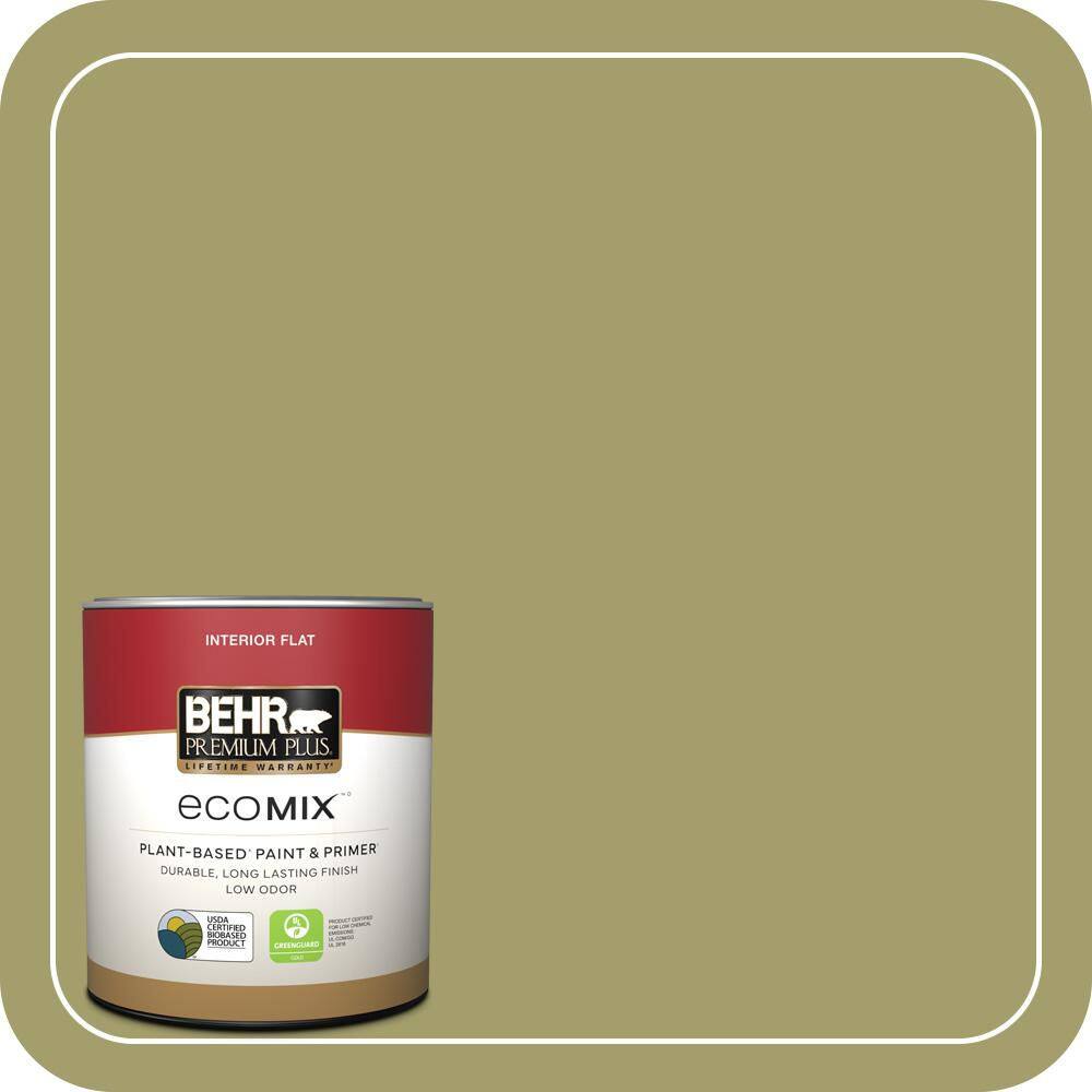 BEHR PREMIUM PLUS 1 qt. #S340-5 Farm Fresh Flat EcoMix Plant-Based ...