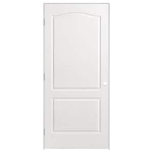 Masonite 32 in. x 80 in. 2 Panel Left-Handed Primed Composite Hollow ...