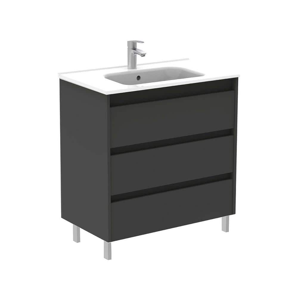 ROYO Sansa 32 in. W x 18 in. D Bath Vanity in Anthracite with Ceramic ...