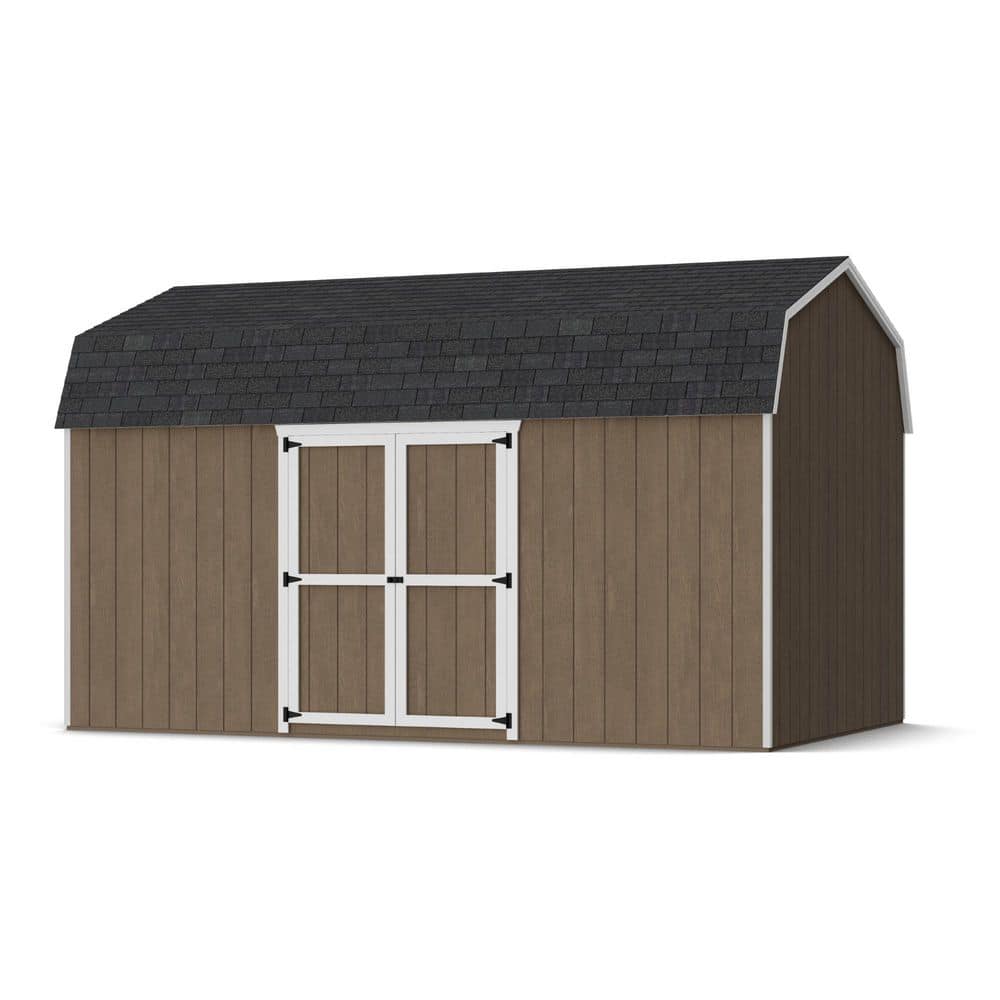 Little Cottage Co. Value Gambrel 10 ft. x 16 ft. Wood Storage Shed with ...