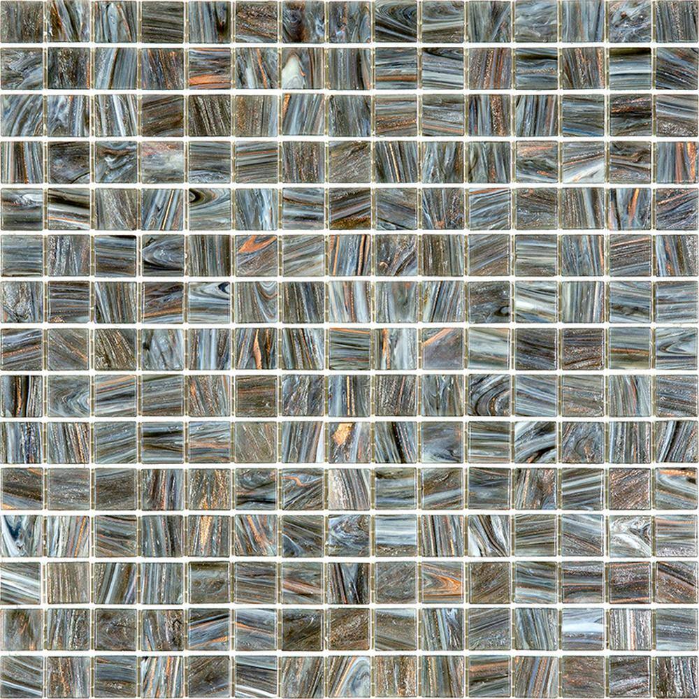 Apollo Tile Celestial 4" x 6" Glossy Cosmic Gray Glass Mosaic Uniform ...