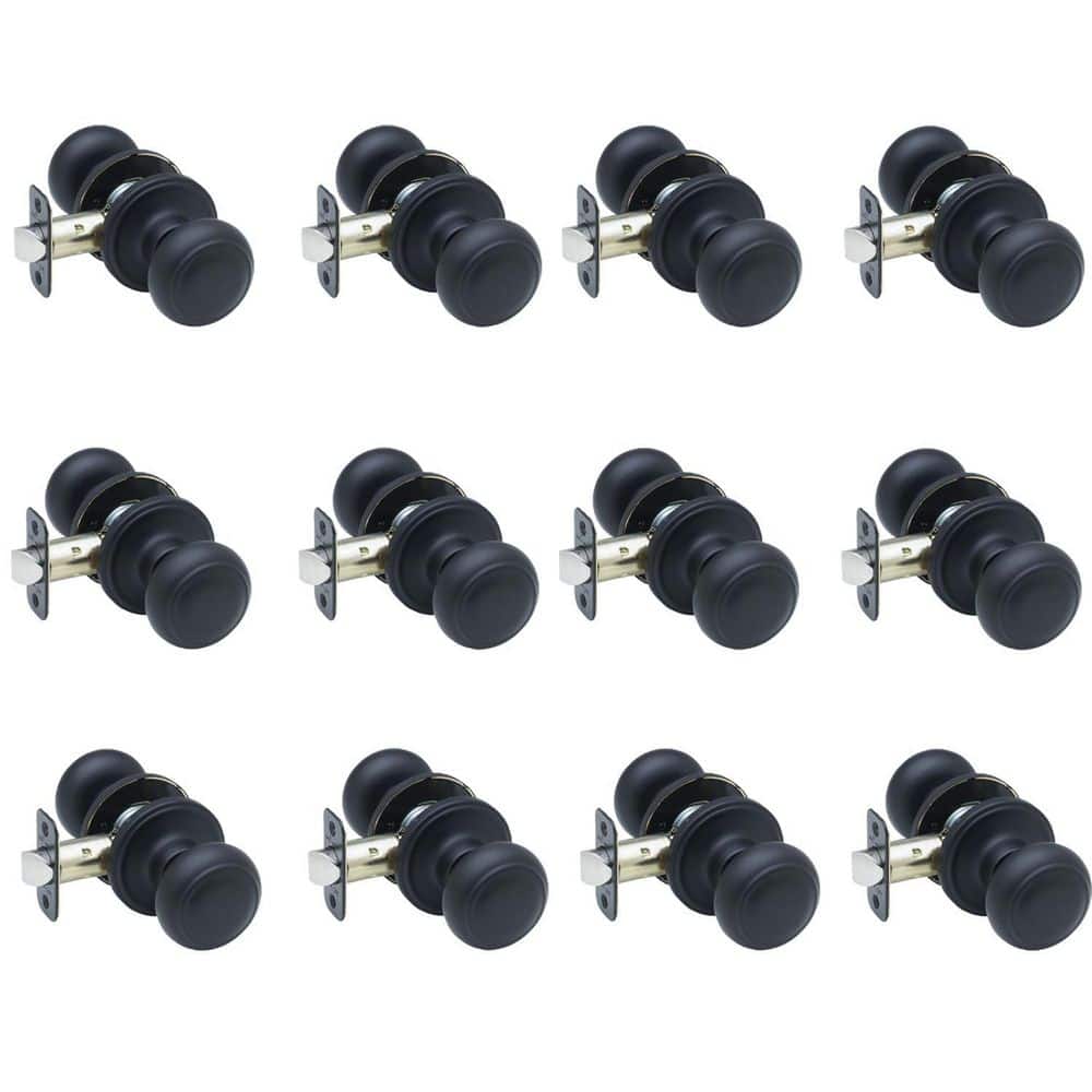 Copper Creek Hardware Colonial Black Passage Door Knob (12-Pack ...