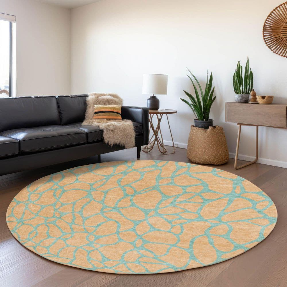 Addison Rugs Mayfield Premium Machine Washable Abstract AMF1023 Peach 8 ...