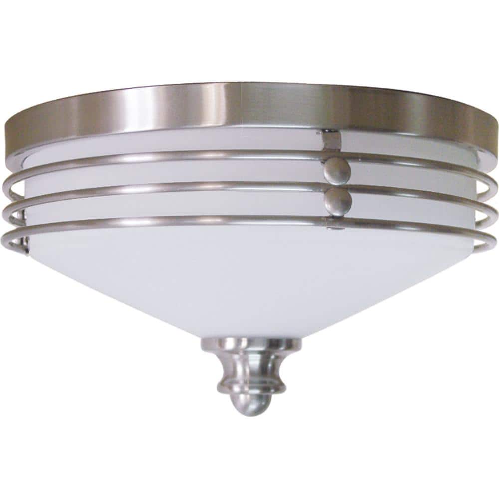 Volume Lighting Avila 1-Light Indoor Brushed Nickel Flush Mount Ceiling ...
