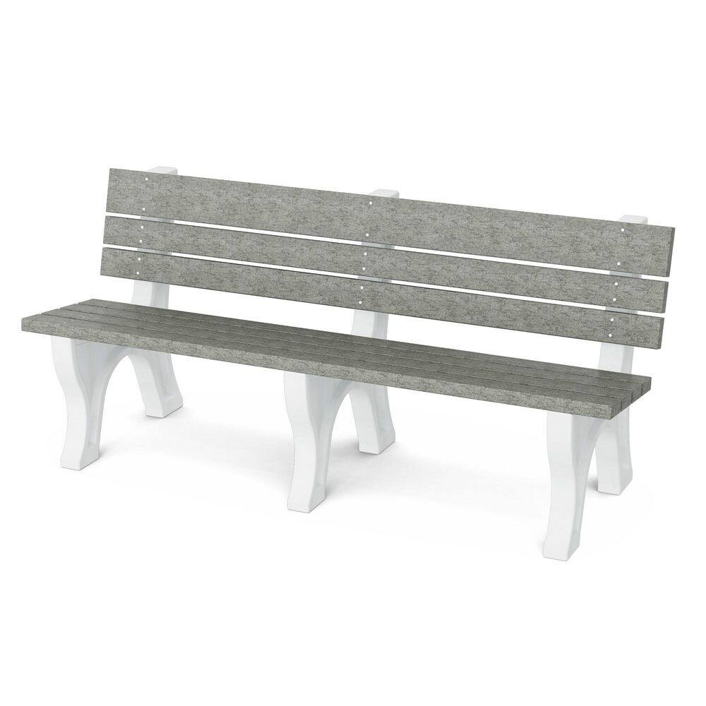 Wildridge Heritage 6 ft. Dark Gray and White HDPE Plastic Outdoor Park ...