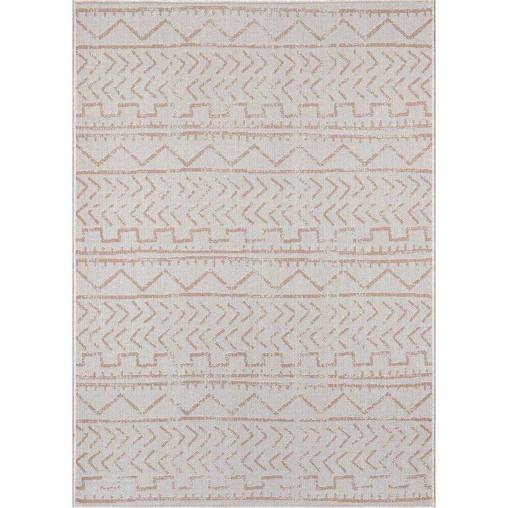 Beverly Rug Beige 10 ft. x 14 ft. Waikiki Trellis Modern Indoor Outdoor ...
