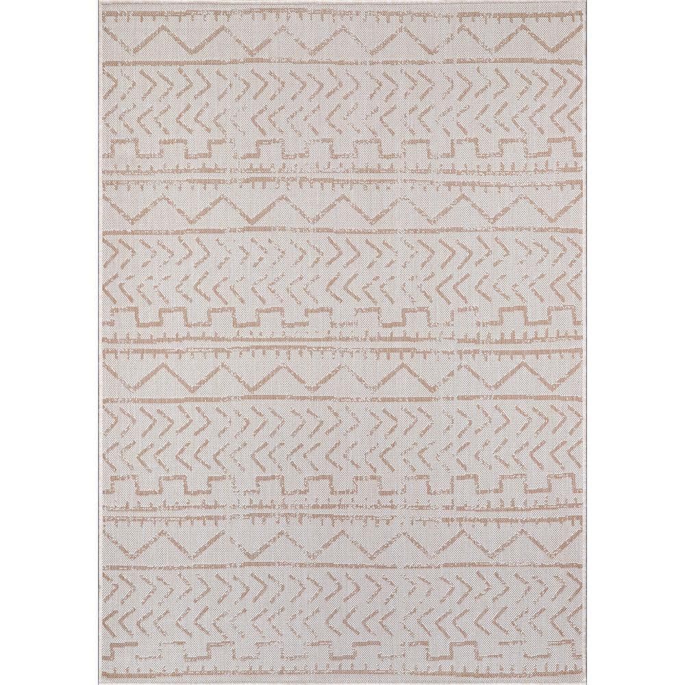 Beverly Rug 6 X 9 White Beige Waikiki Modern Trellis Indoor Outdoor ...