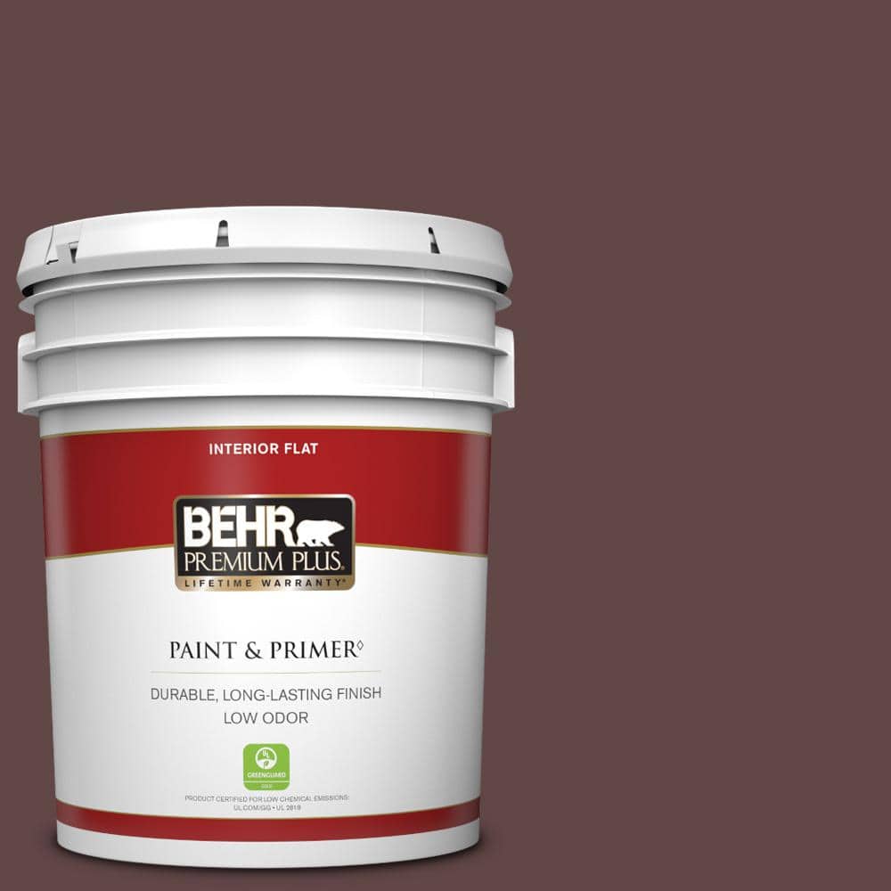 BEHR PREMIUM PLUS 5 gal. #S-G-700 Wild Raisin Flat Low Odor Interior ...