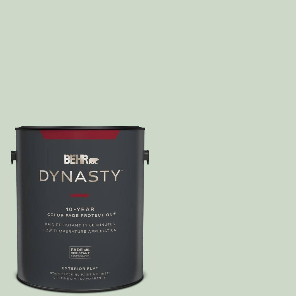 BEHR DYNASTY 1 gal. #450E-2 April Mist Flat Exterior Stain-Blocking ...