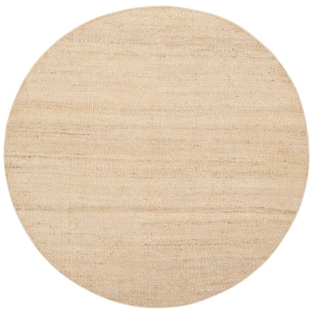 SAFAVIEH Natural Fiber Ivory 8 ft. x 8 ft. Gradient Solid Color Round ...