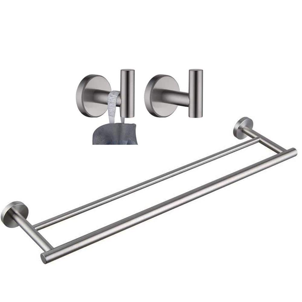 ATKING Wall Mounted 3 -Piece Bath Hardware Set with Towel Bar Towel ...