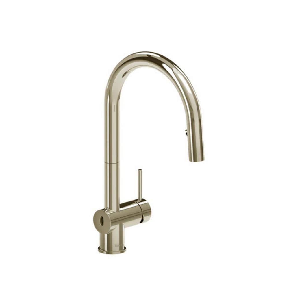 RIOBEL Azure Single Handle Pull Down Sprayer Kitchen Faucet in Polished ...