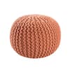 Olsen Textured Orange Round Pouf BRF100168 - The Home Depot