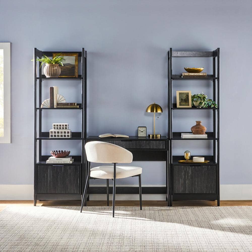 Walker Edison Furniture Company Transitional Black Reeded 38 in ...