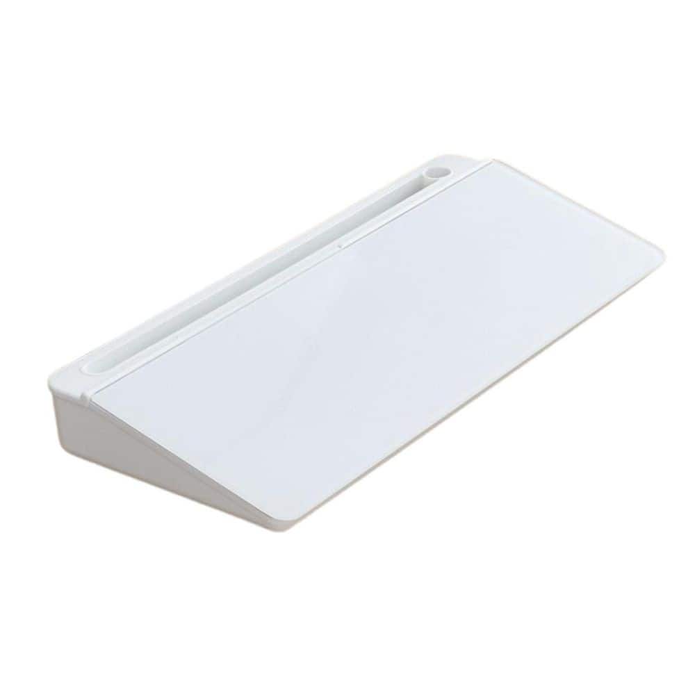 OBJLGEV Small Glass Desktop Whiteboard Dry-Erase Board with Drawer and ...