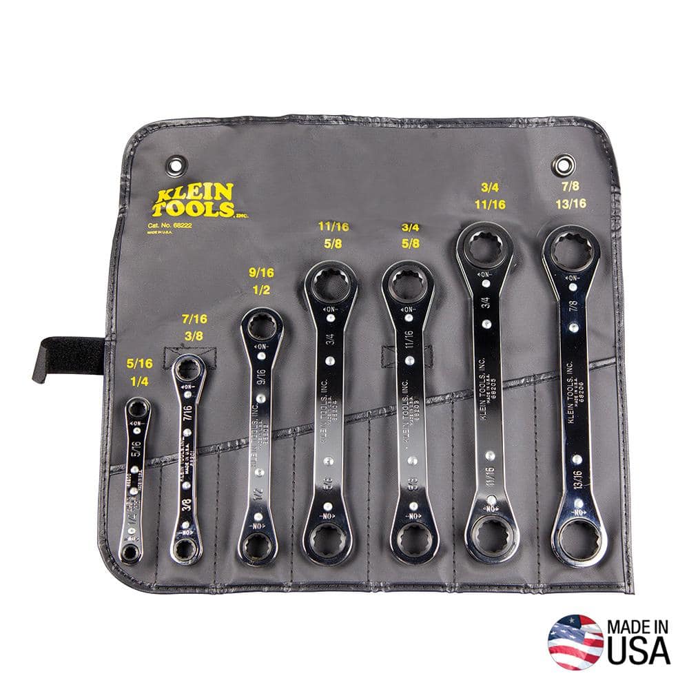 Klein Tools 7-Piece Ratcheting Box Wrench Set 68222 - The Home Depot