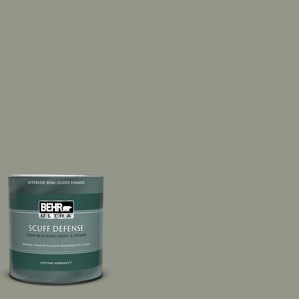 BEHR ULTRA 1 qt. #ECC-36-1 Shady Willow Extra Durable Semi-Gloss Enamel ...