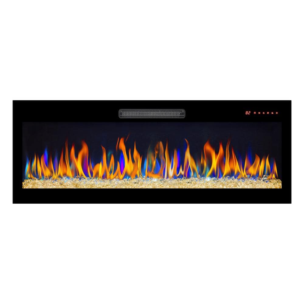 INNOBULE 60 in. Wall Mount/Recessed Electric Fireplace with Remote and ...