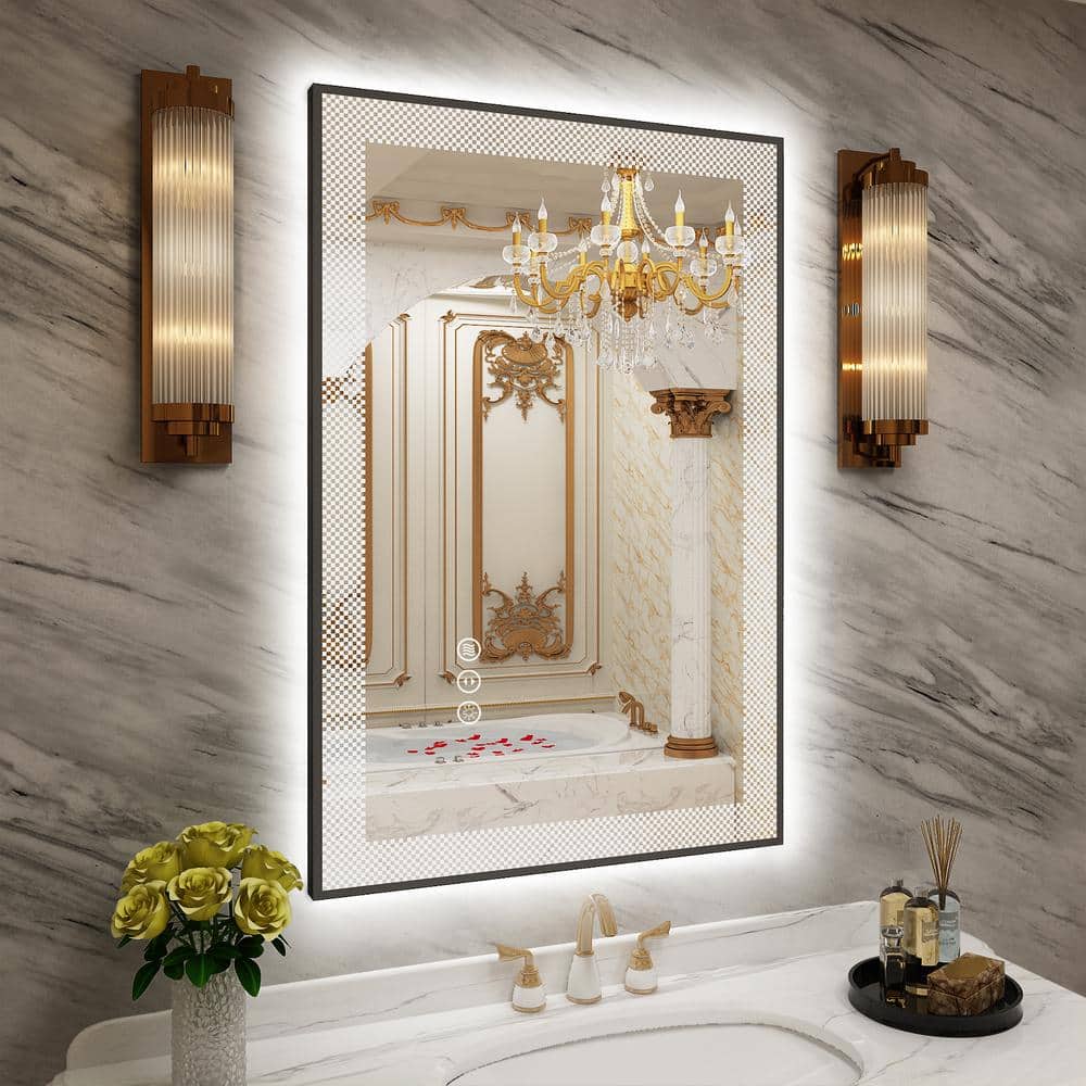 Apmir 36 in. W x 24 in. H Rectangular Framed Checkerboard LED Lighted ...