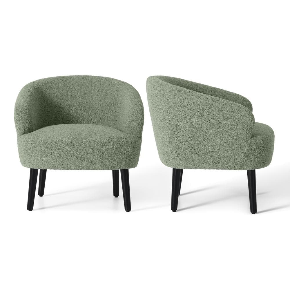 WESTINFURNITURE Bayville 29 in. Wide Faux Shearling Fabric Accent Chair ...