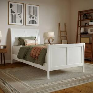 AFI Valencia Walnut Brown Solid Wood Frame Full Low Profile Sleigh ...