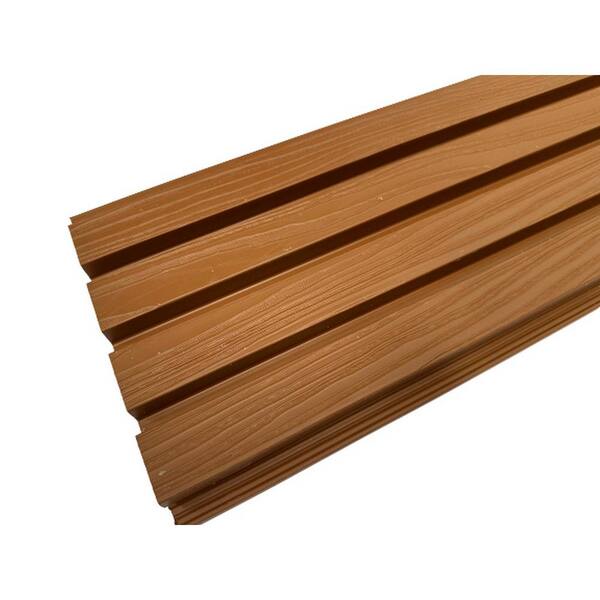 Ejoy 8.6 in. x 106 in. x 1.1 in. 4 Grid Composite Cladding Siding ...