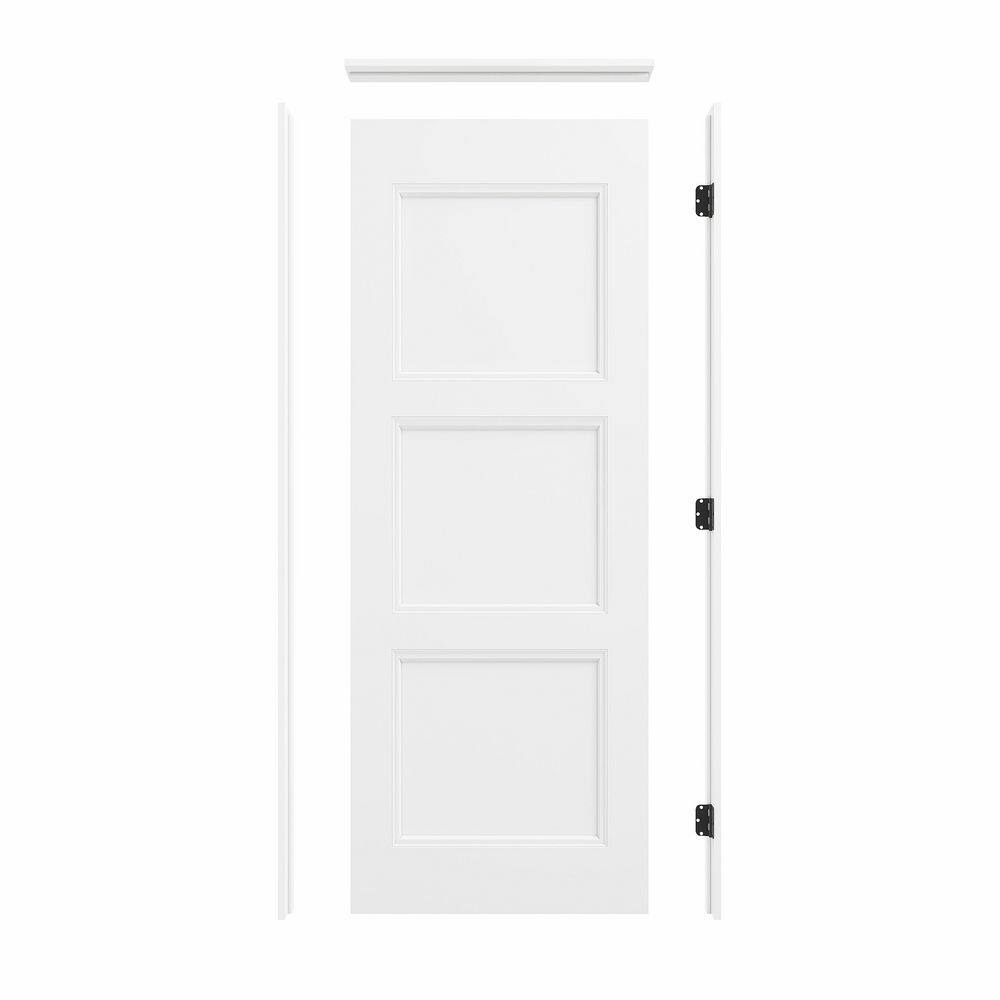ARK DESIGN 30 in. x 80 in. 3-Panel Left-Handed Painted Solid Core Wood ...