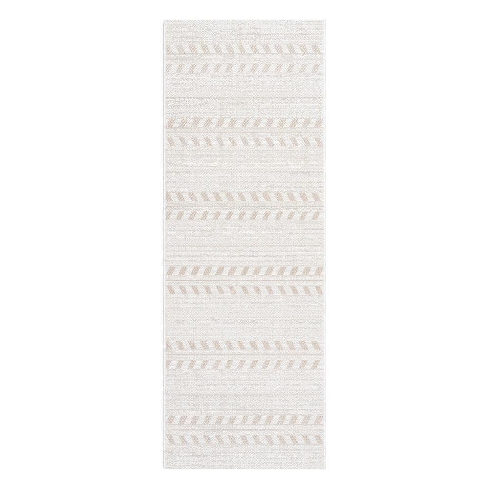 Gertmenian Paseo Moran Stripe Cream/Beige 2 ft. x 6 ft. Striped Indoor ...