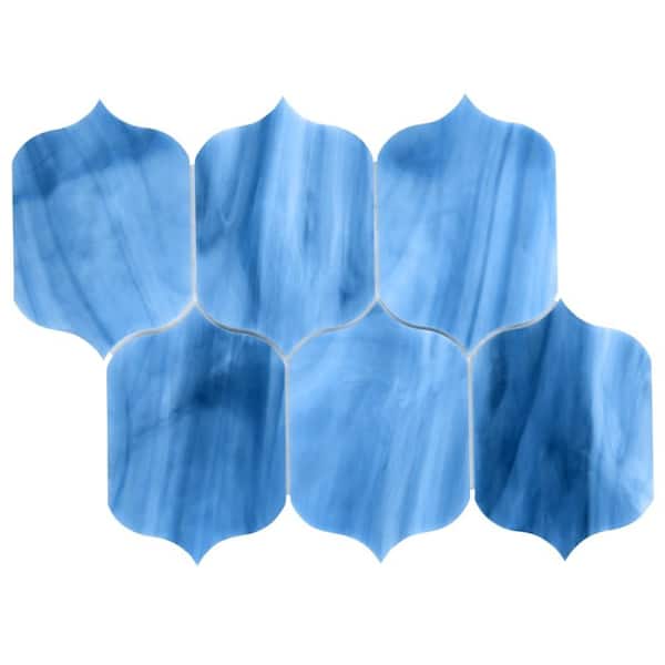Ivy Hill Tile Rococo Lantern Blue 4 in. x 0.12 in. Polished Glass Wall ...
