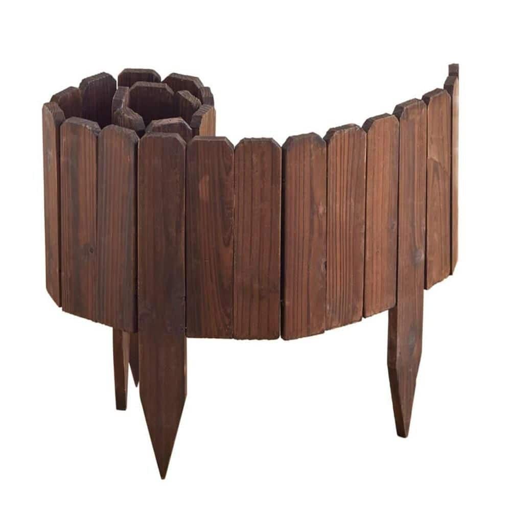 SenQWFa 48 x 1.97 x 11.8 in. Carbonized Rustic Wood Garden Edging ...