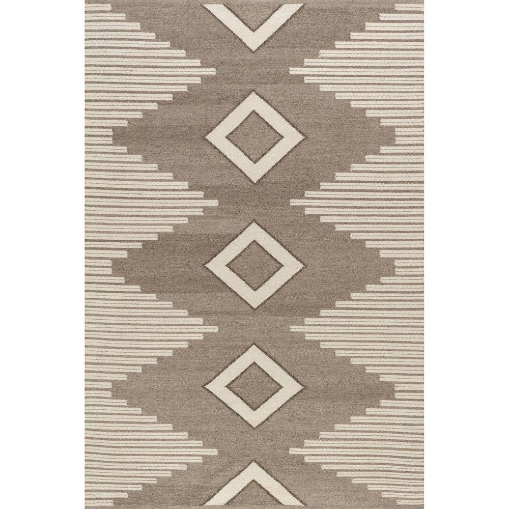 RUGS USA Grove Southwestern Wool Blend Taupe 3 ft. x 5 ft. Indoor ...