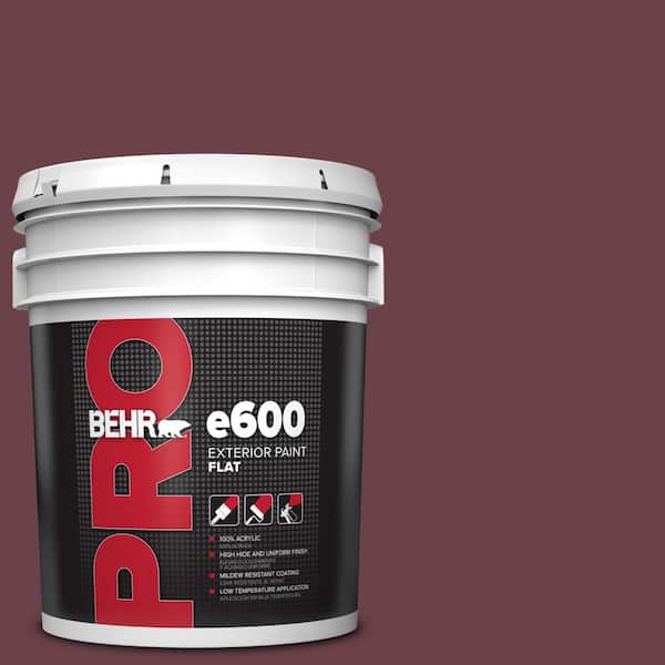 BEHR PRO 5 gal. #110D-7 Vin Rouge Flat Exterior Paint PR61305 - The ...