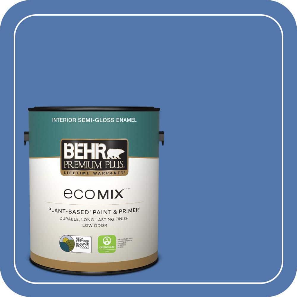 BEHR PREMIUM PLUS 1 gal. #590B-6 Flying Fish Semi-Gloss Enamel EcoMix ...