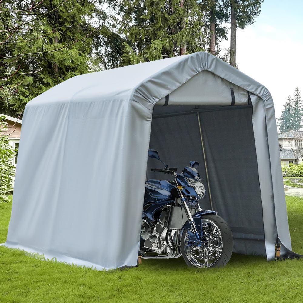 ToolCat 6 ft. x 8 ft. Heavy-Duty Carport Portable Garage Storage Tent ...
