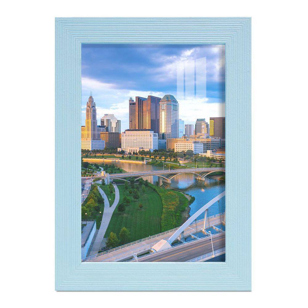 Wexford Home Grooved 5 in. x 7 in. Blue Picture Frame WF108C - The Home ...