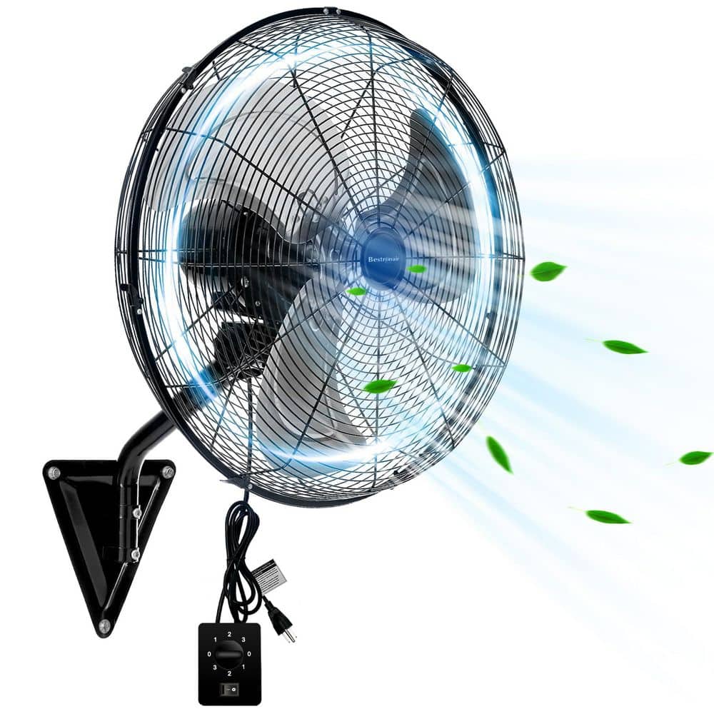 Atemomen 4600 CFM 18 in. High Velocity Wall Mounted Fan in Black with ...