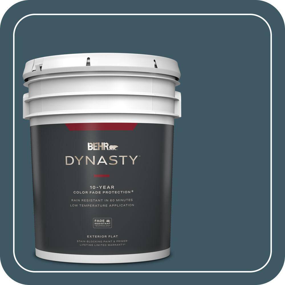 BEHR DYNASTY 5 gal. #530F-7 Rain Storm Flat Exterior Stain-Blocking ...