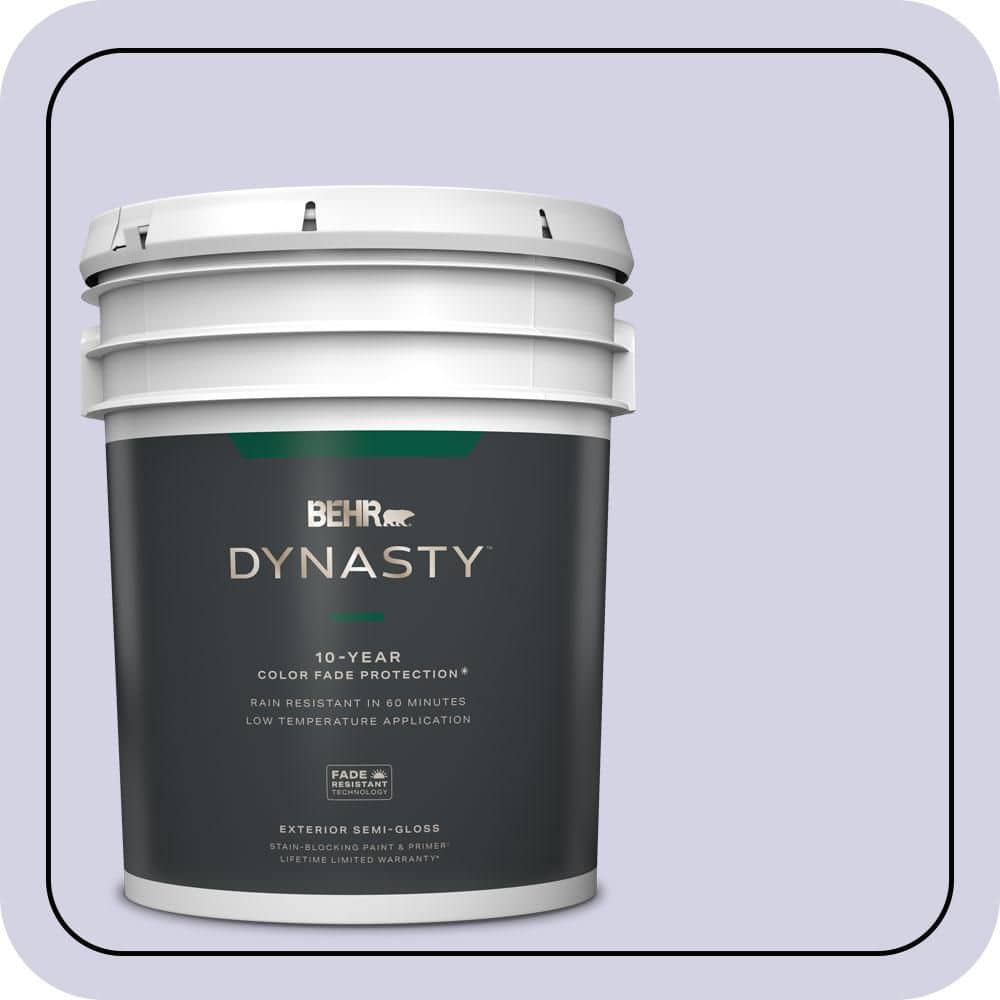 BEHR DYNASTY 5 gal. #M550-2 Lavender Memory Semi-Gloss Exterior Stain-Blocking Paint & Primer ...
