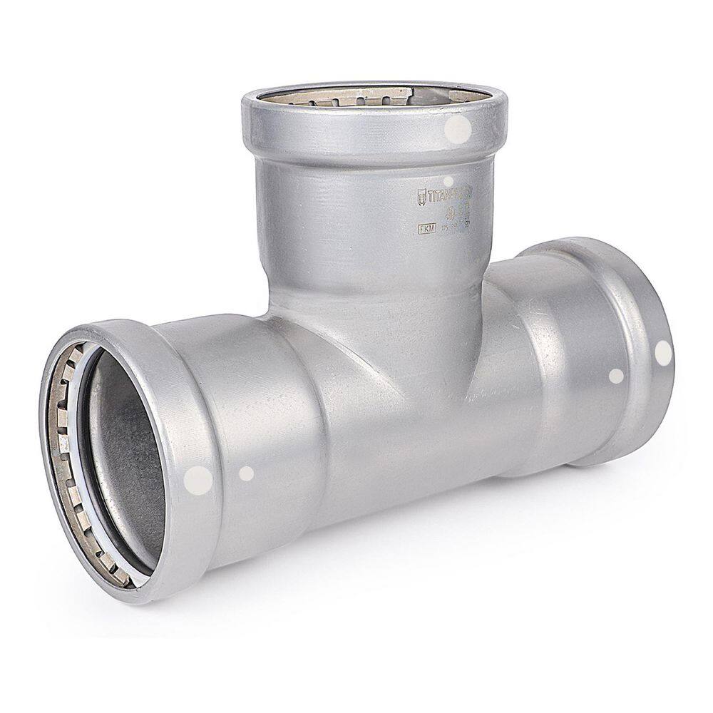 T TITANPRESS 4 in. Carbon Steel Press Tee XL FKM Mechanical MPTE0400-XF ...
