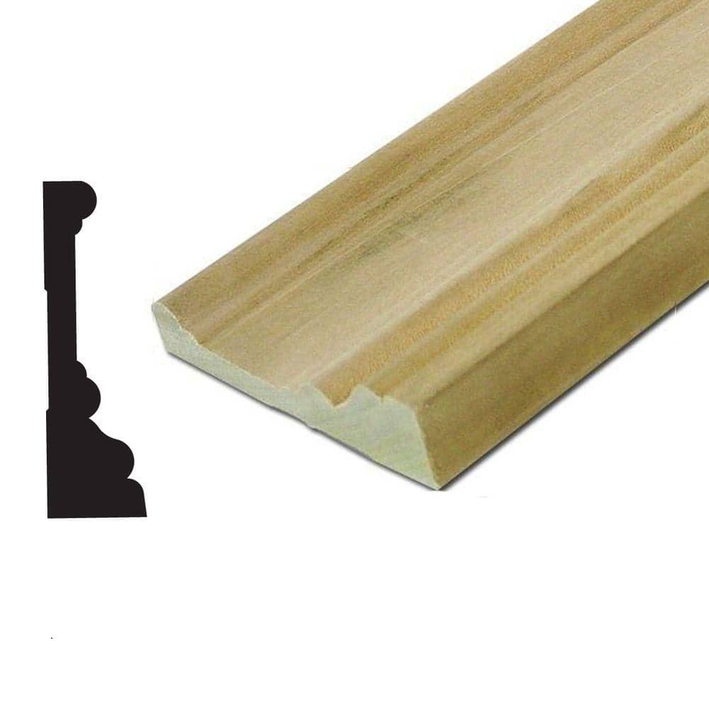 Alexandria Moulding 13/16 in. x 3-1/4 in. Poplar Wood Casing Moulding ...