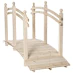 Shine Company 6 ft. Natural Cedar Wood Classic Arch Garden Bridge with ...