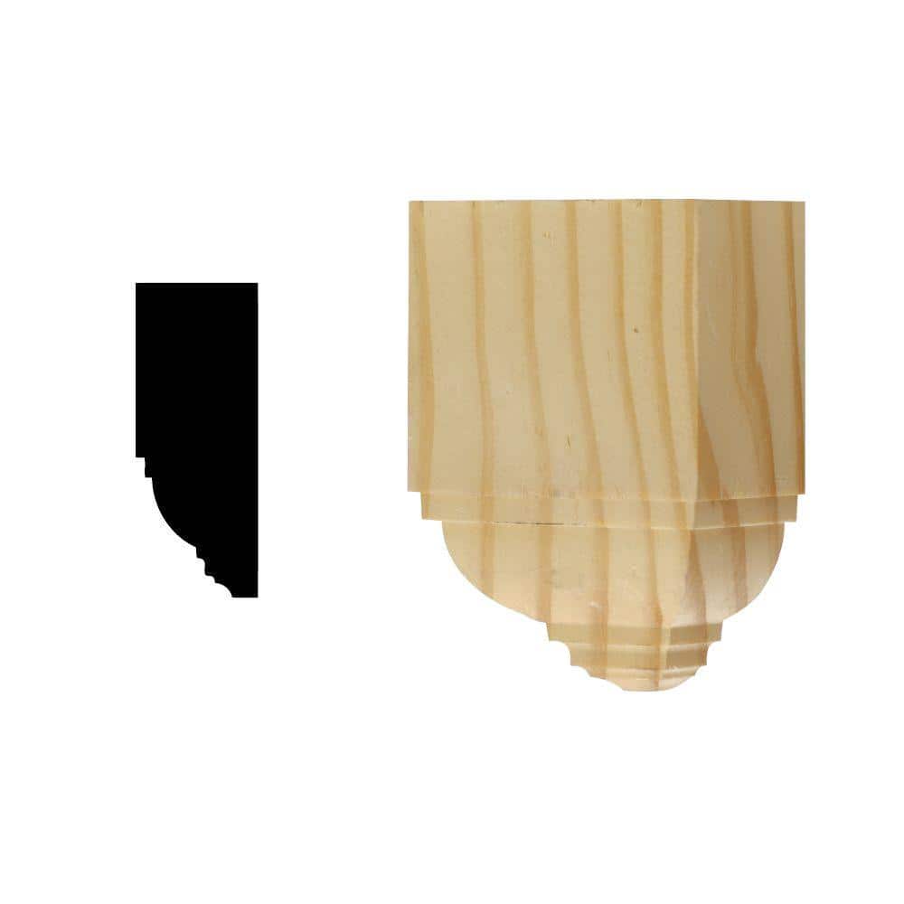 DecraMold DM OCCB250 - 3-3/16 in. x 3-3/16 in. 4-1/2 in. Solid Pine ...