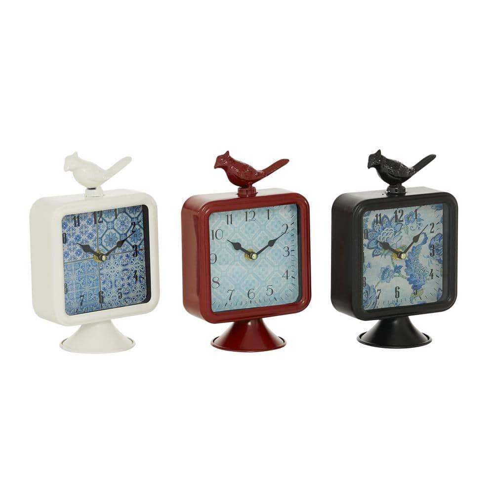 Litton Lane Multi Colored Vintage Metal Analog Clock (Set of 3) 92282 ...