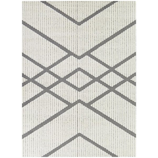 BALTA Beckett Grey 8 ft. x 10 ft. Geometric Area Rug 3115434 - The Home ...